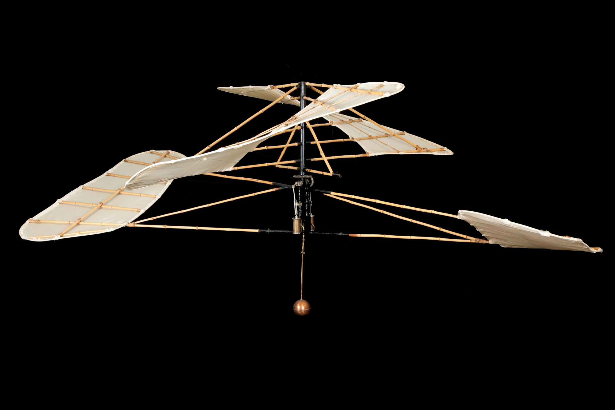 Experimental helicopter designed by Enrico Forlanini on display at the Milan Science Museum