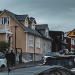Colorful traditional houses on a street in Reykjavik Iceland