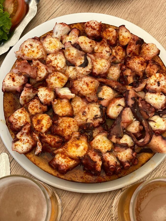 Traditional Galician octopus dish with paprika and olive oil