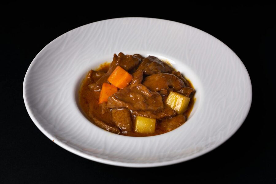 Goulash beef stew bowl traditional