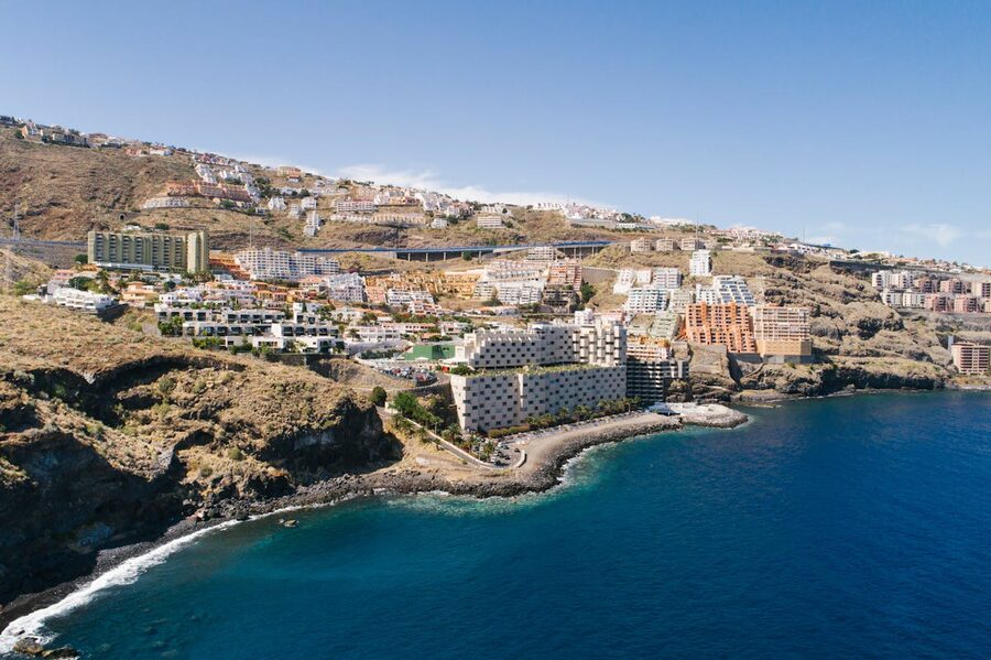 Rocky beach at Playa Taraiba Gran Canaria with clear water