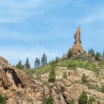 Rocky formations and greenery in Gran Canaria mountains