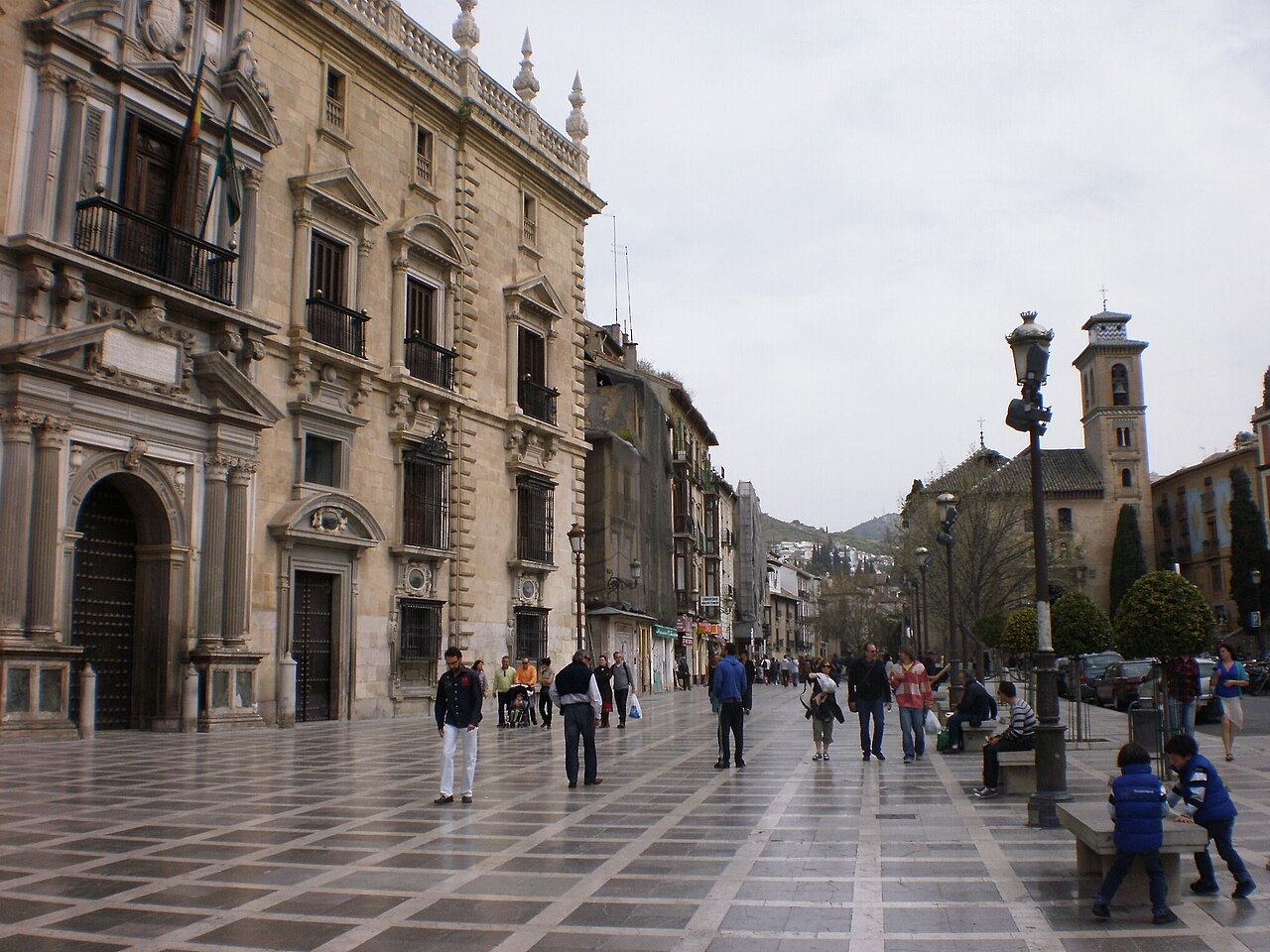 Plaza Nueva central square in Granada Spain
