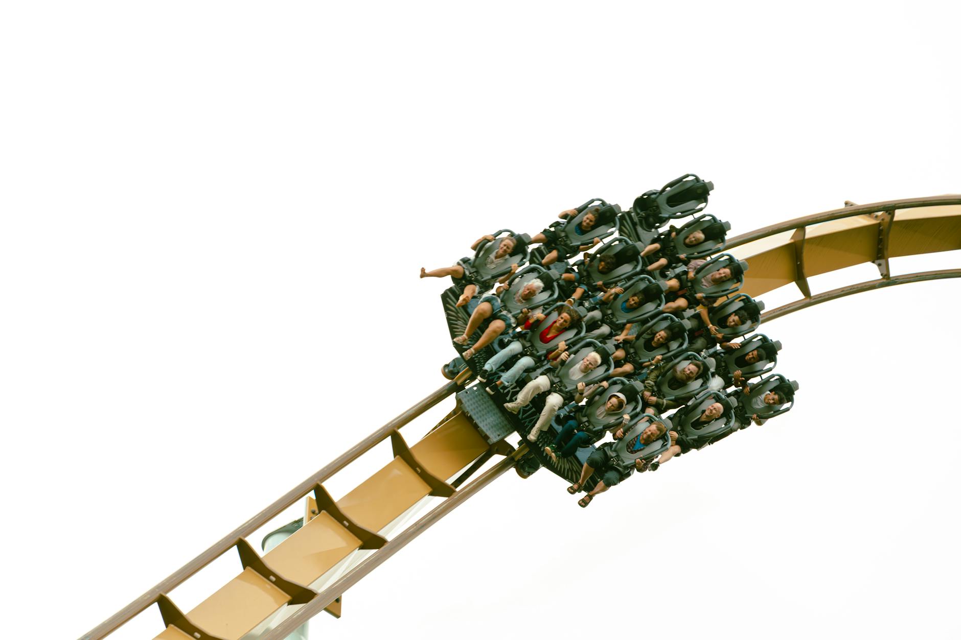 High-speed roller coaster ride at a theme park