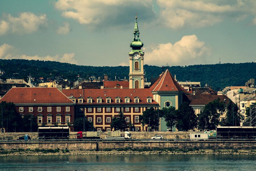Historic architecture along the Danube River in Budapest