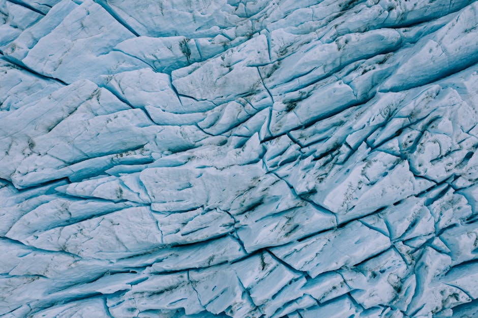 Blue crystal ice in an Iceland glacier
