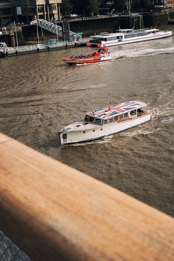 Panoramic view of the River Thames and London