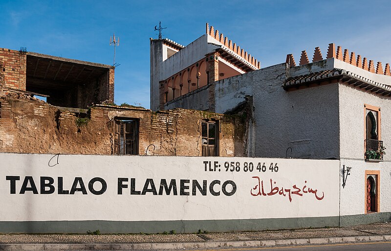 Flamenco dancer performing in an intimate tablao venue in the Albaicin neighborhood of Granada