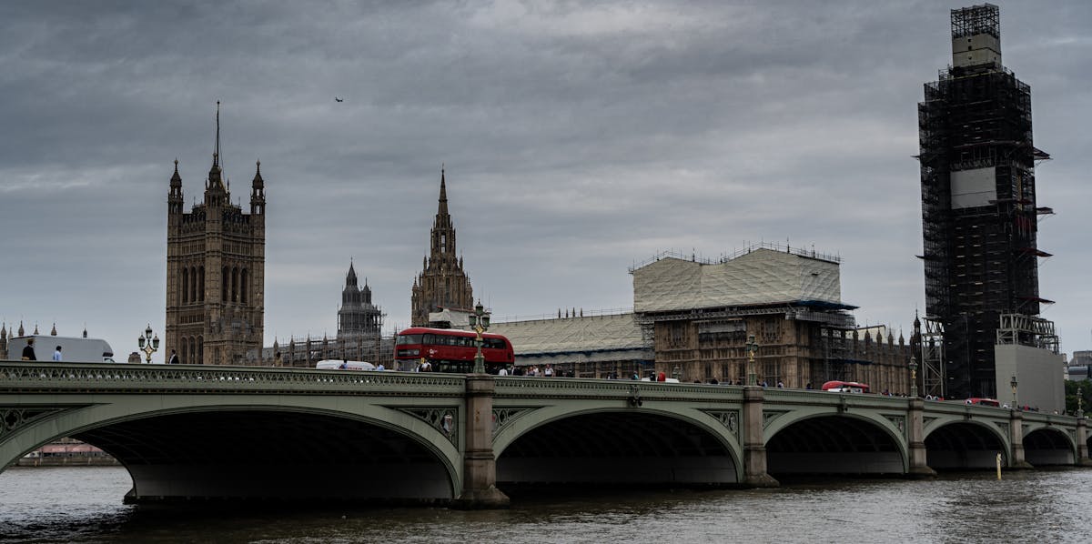 Westminster Bridge and Palace of Westminster panoramic view