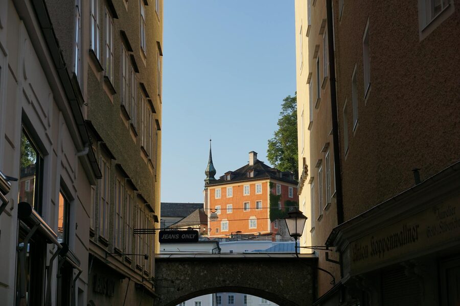 Innsbruck old town colourful buildings