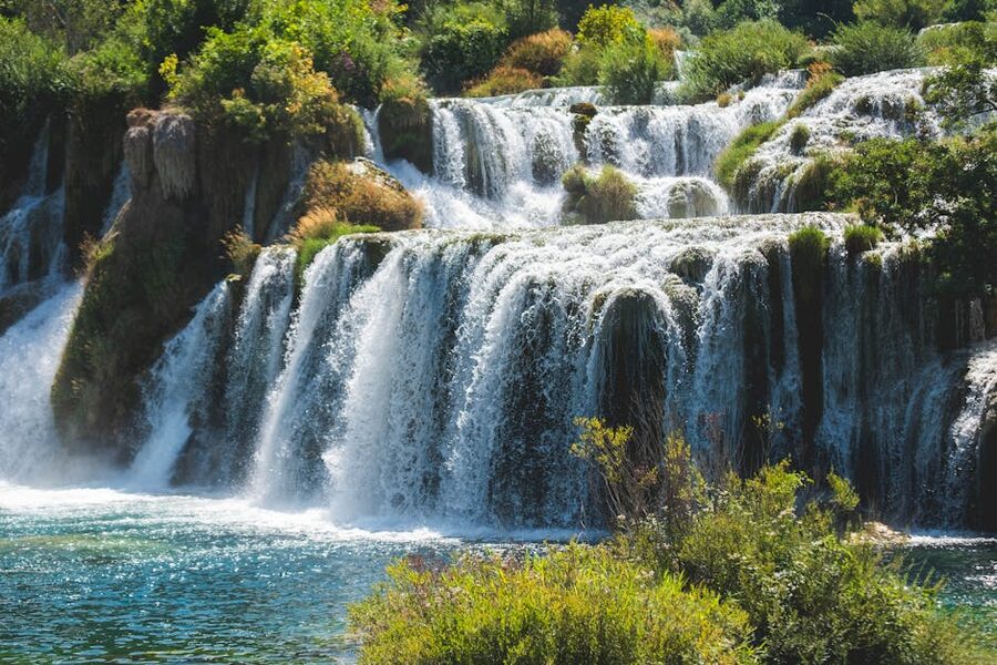 Cascading waterfall in Krka National Park