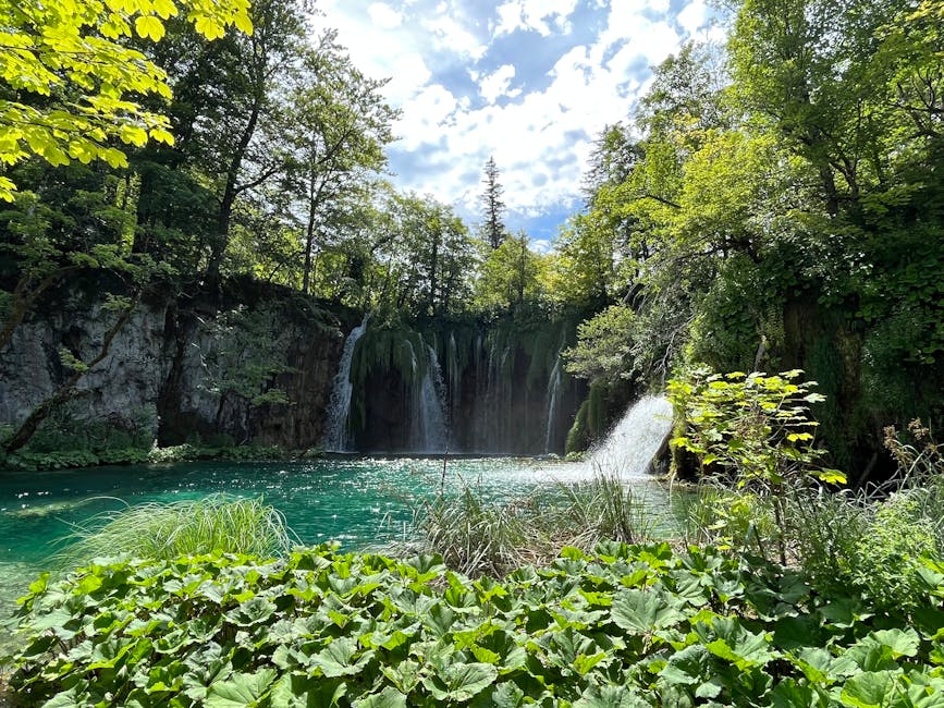 Stunning waterfall surrounded by lush greenery