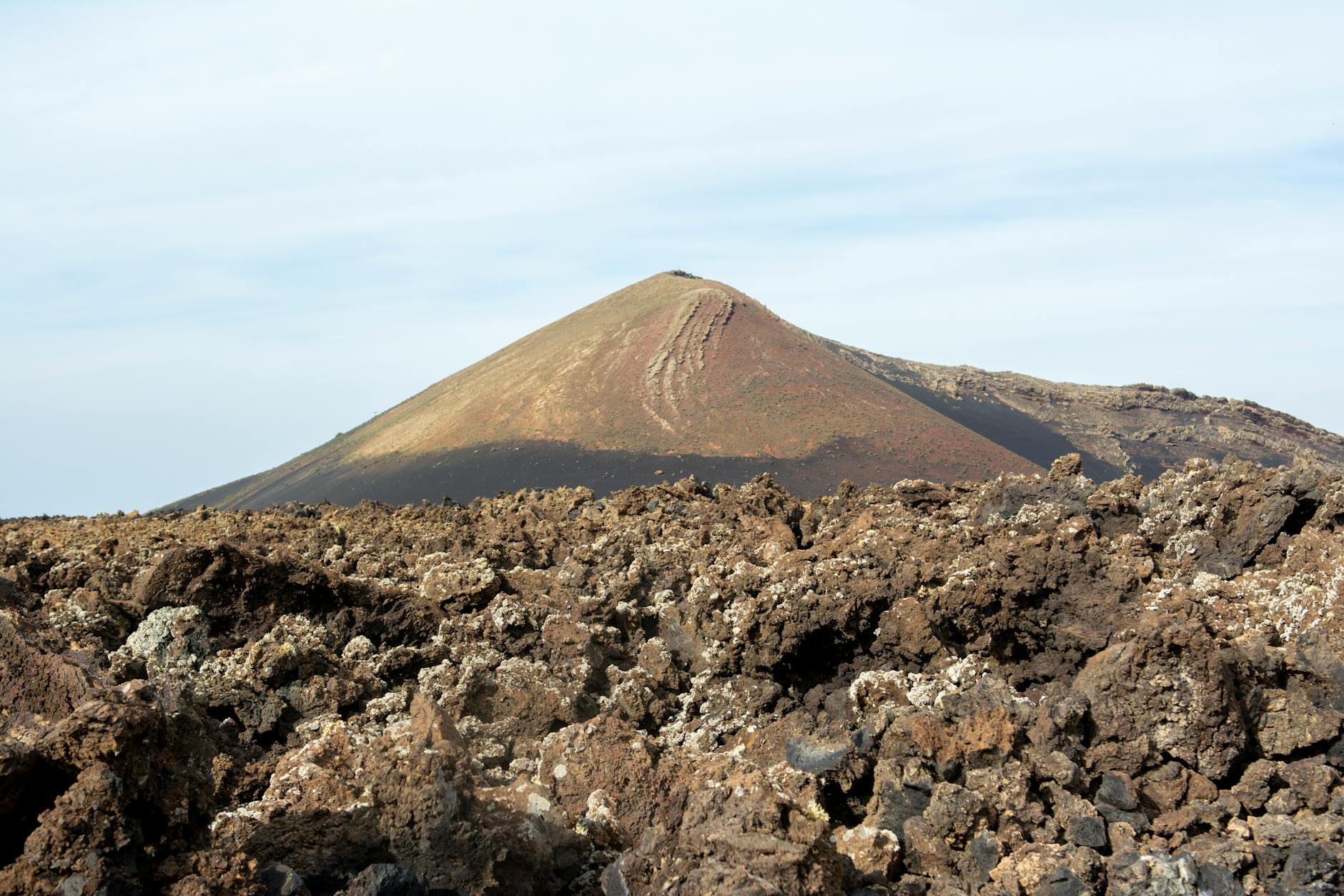 La Geria vineyard landscape with volcanic walls