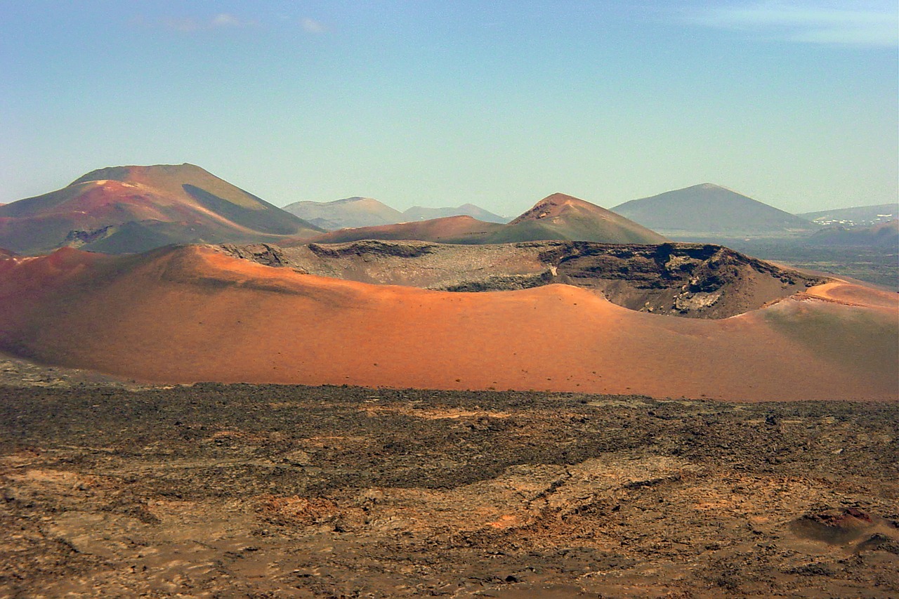 Volcanic caldera seen from above in Lanzarote
