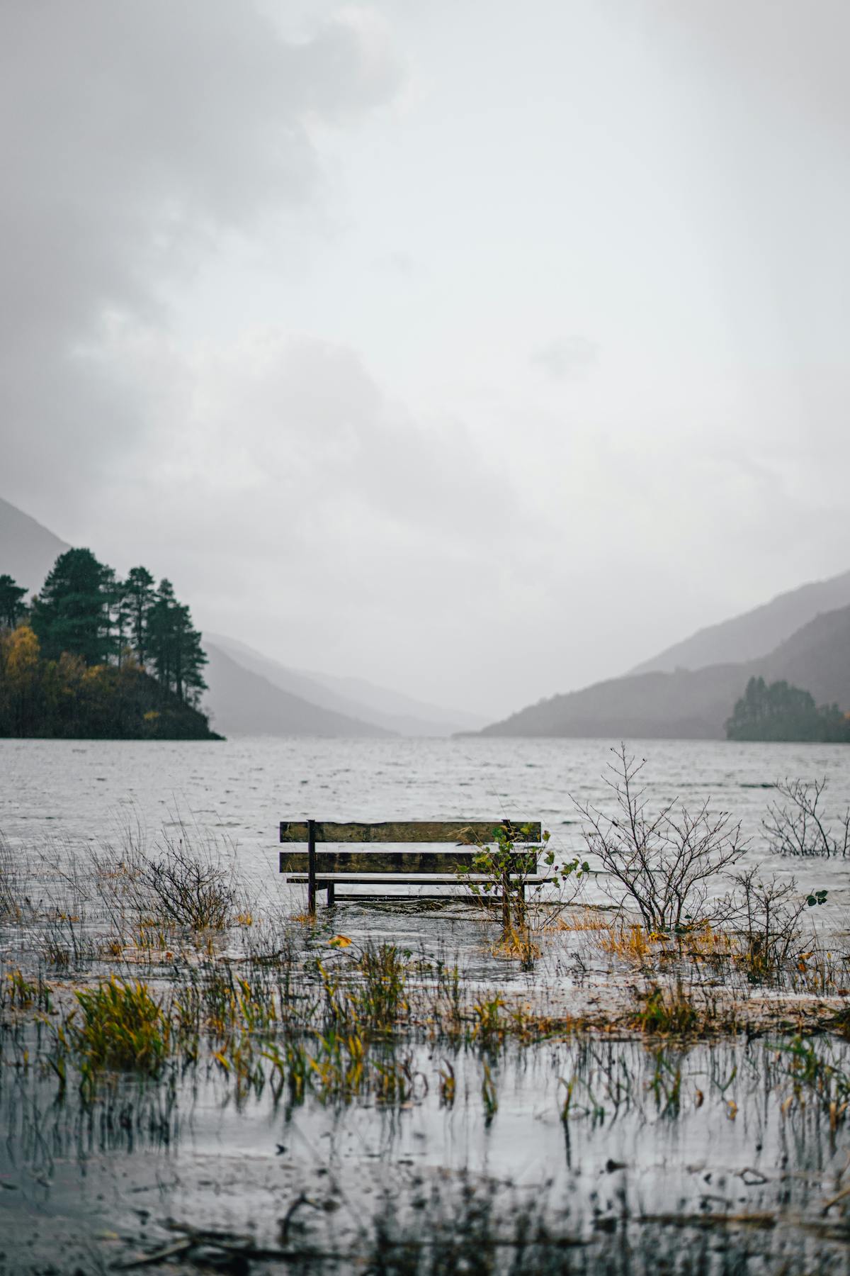 A lakeside bench overlooking Loch Shiel at Glenfinnan