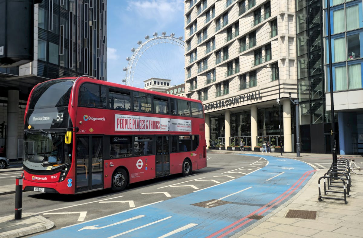 Panoramic view of the London Eye from across the Thames