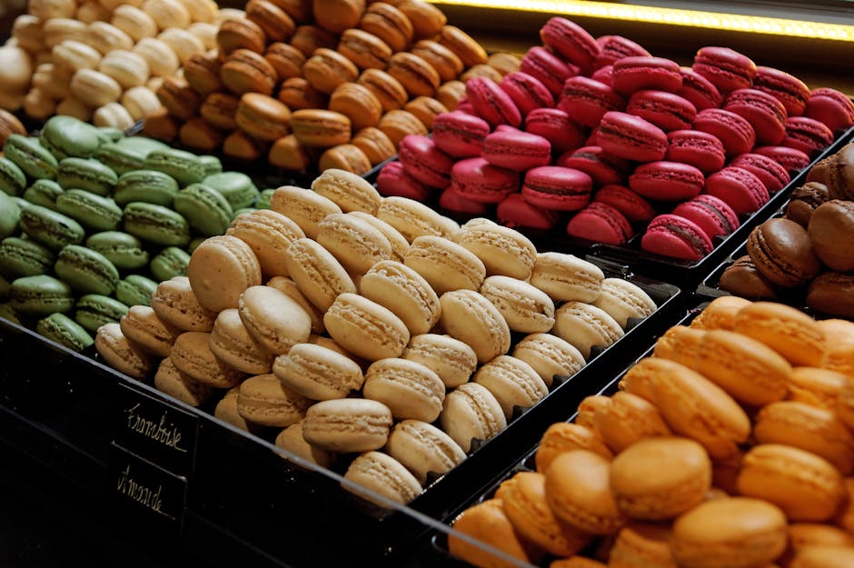 Macaron display at Sweet Space Museum Madrid
