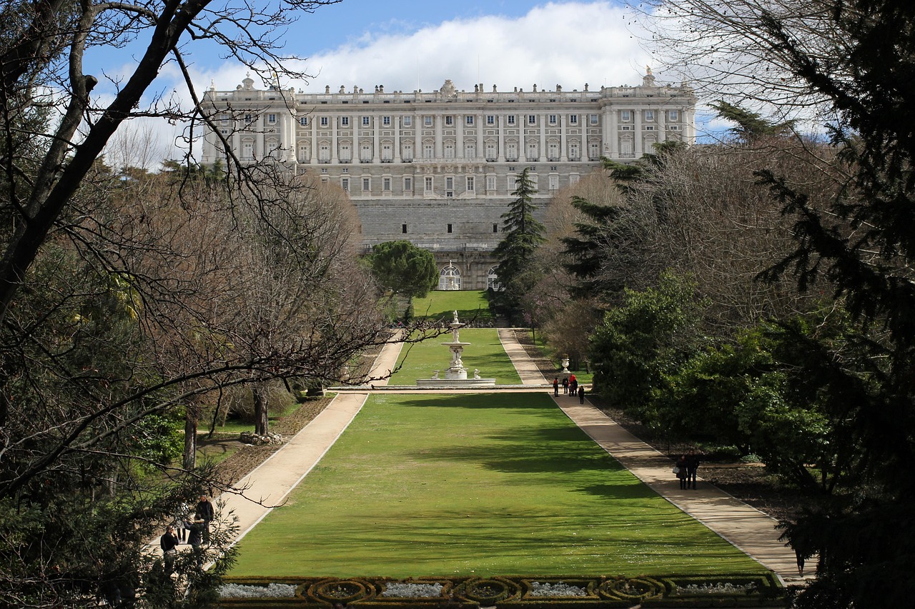 Front facade of the Royal Palace of Madrid