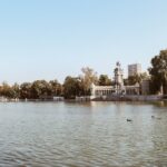 The monument and rowing lake at El Retiro Park in Madrid