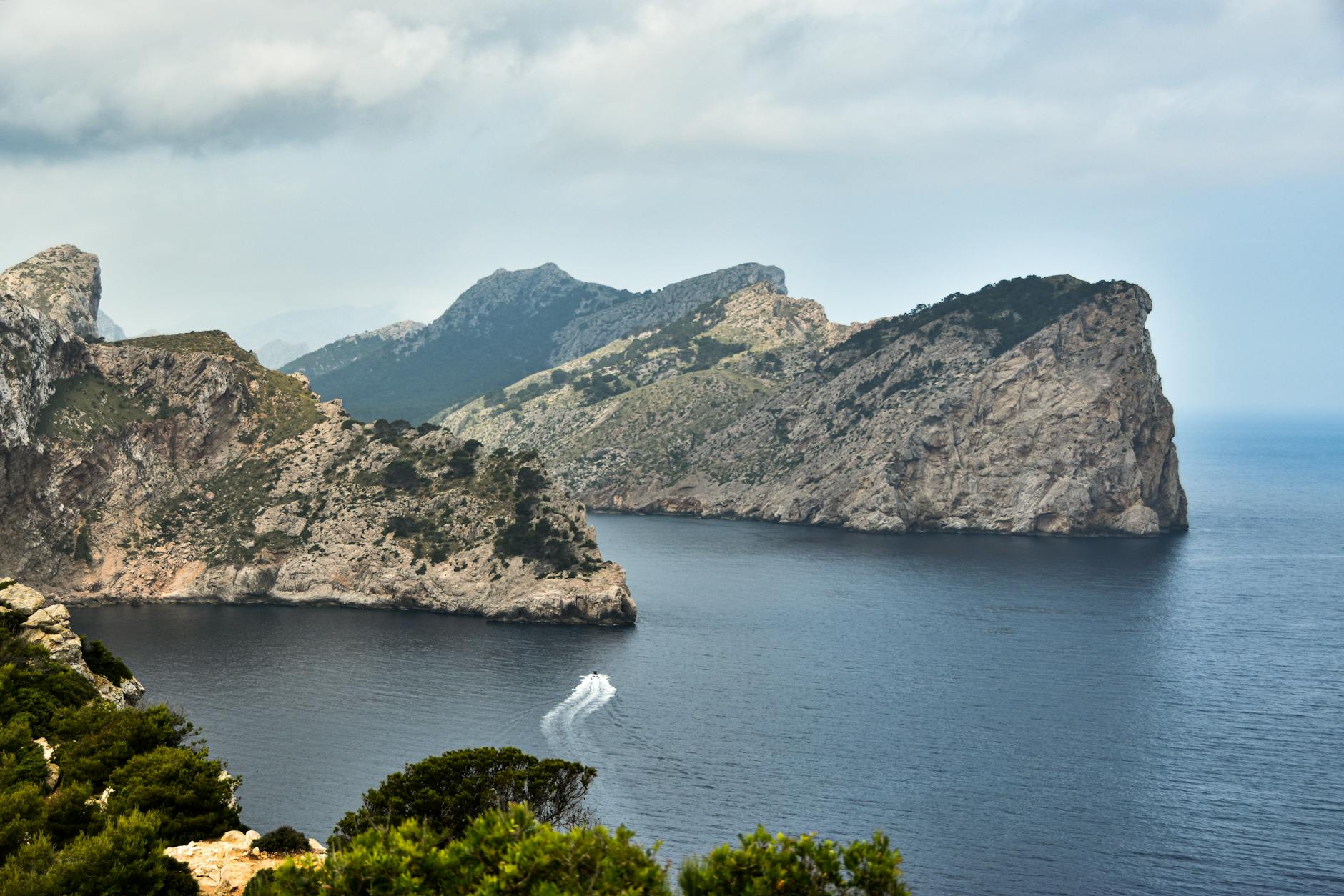 Small harbor in Santanyi Mallorca with colorful boats