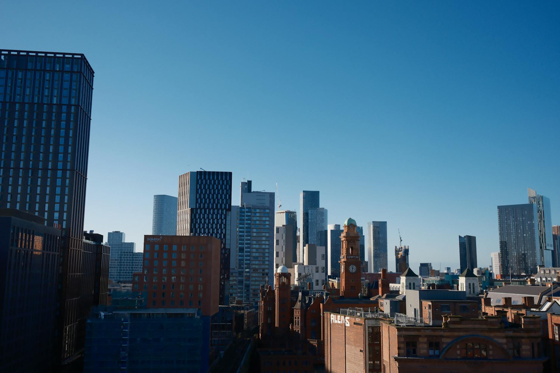 Beetham Tower rising above the Manchester cityscape at dusk