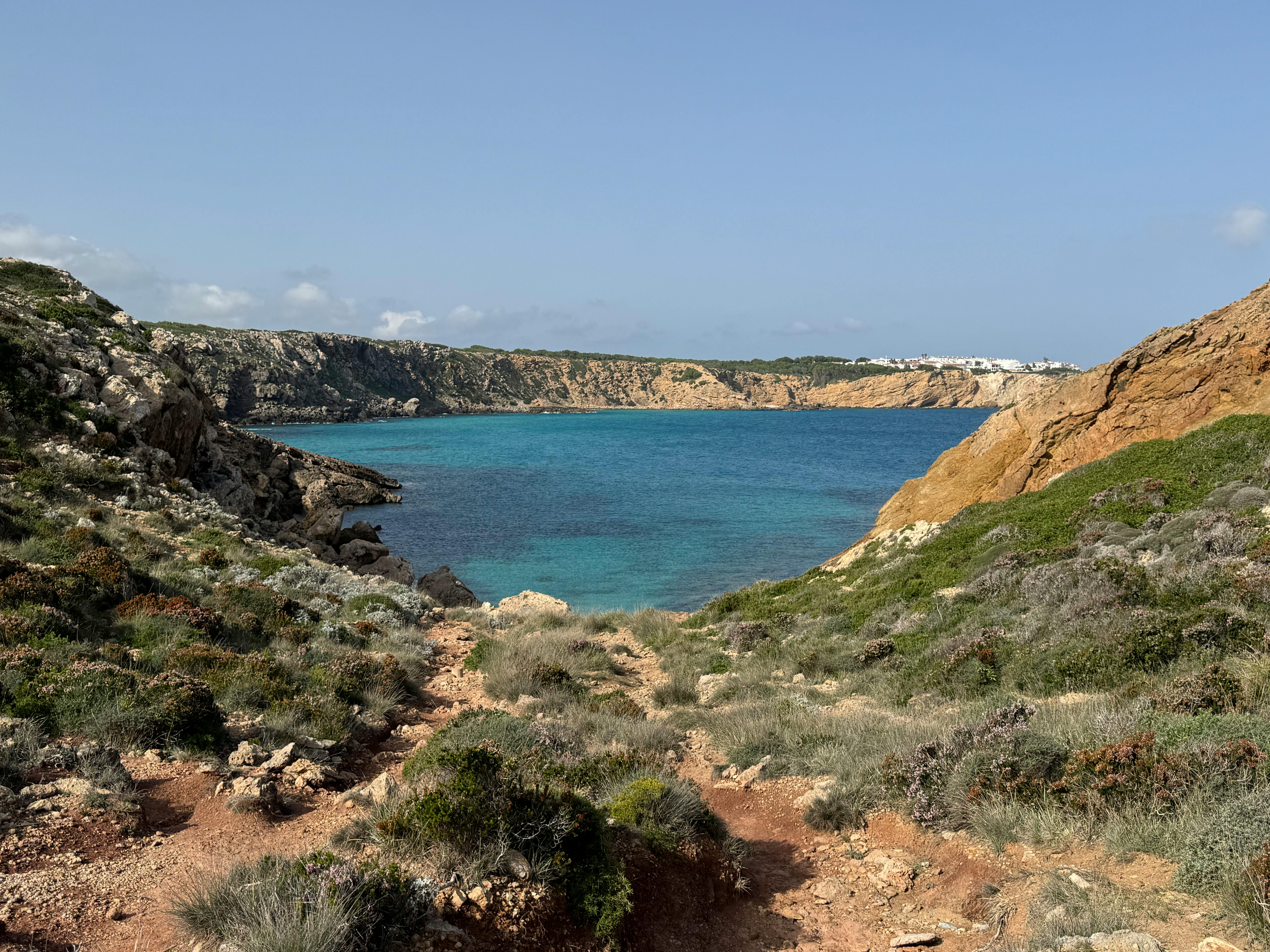 Menorca coastline with turquoise water and limestone formations
