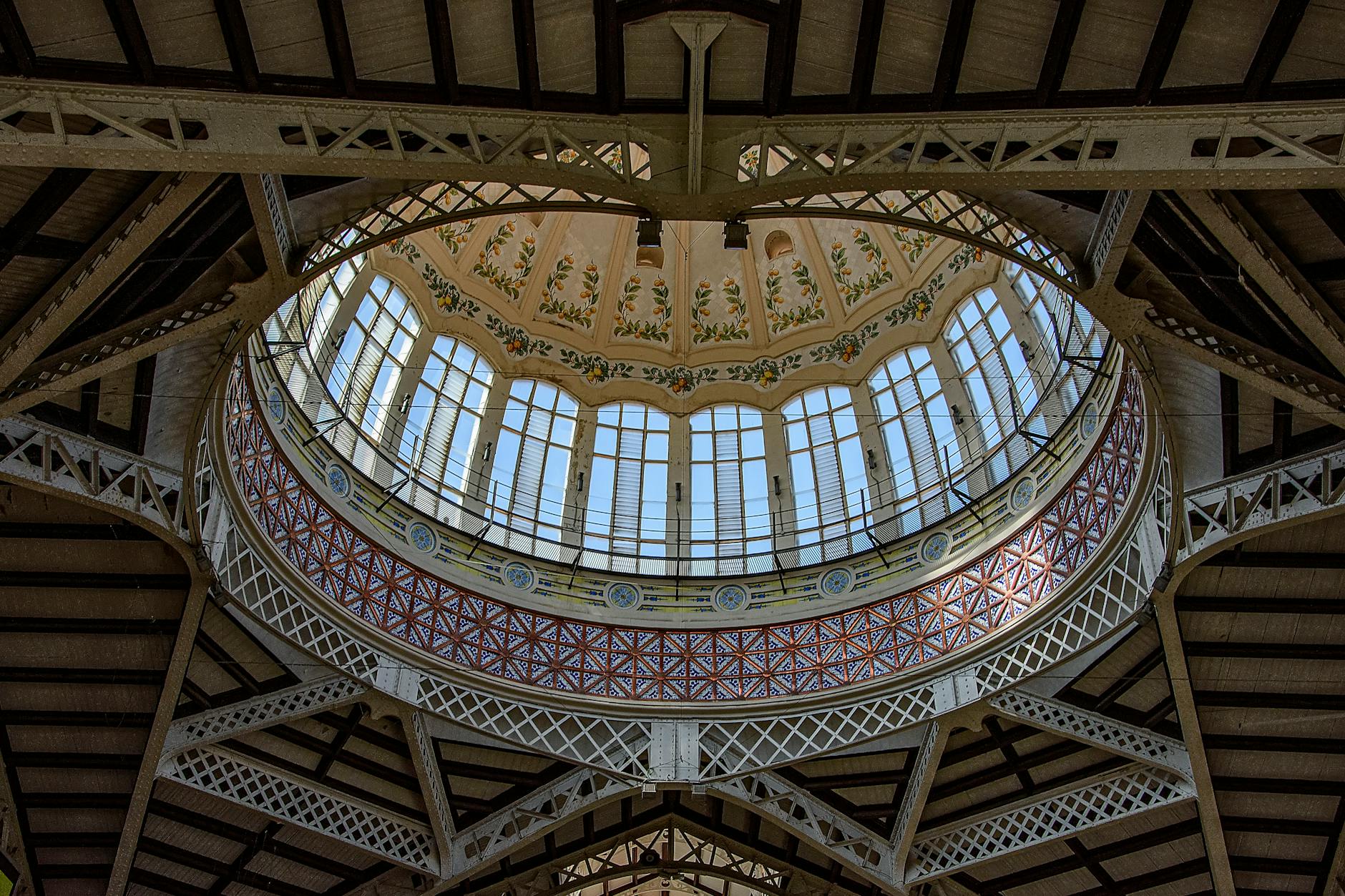 Detailed view of the Mercado Central dome in Valencia