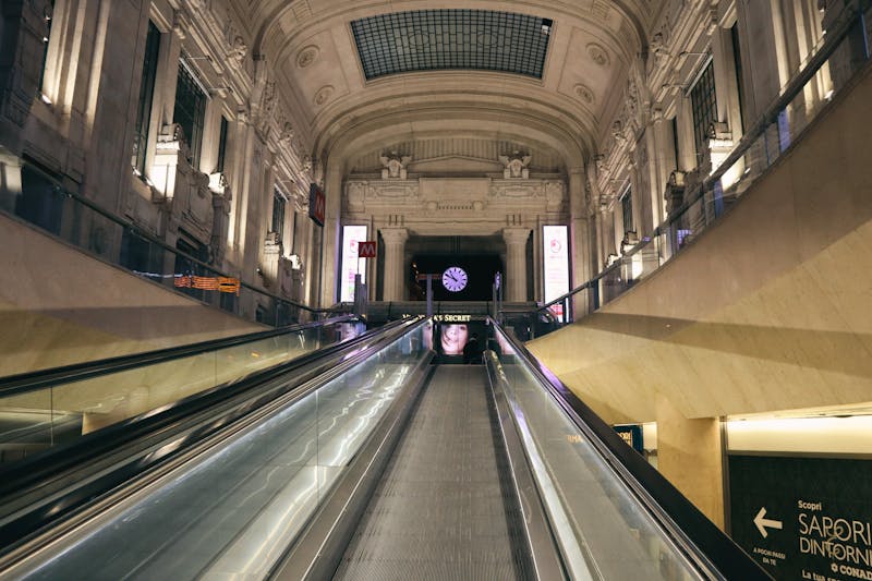 The elegant interior architecture of Milano Centrale railway station