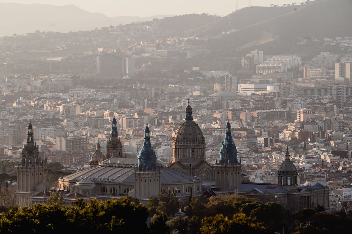 National Art Museum of Catalonia with Barcelona skyline in background