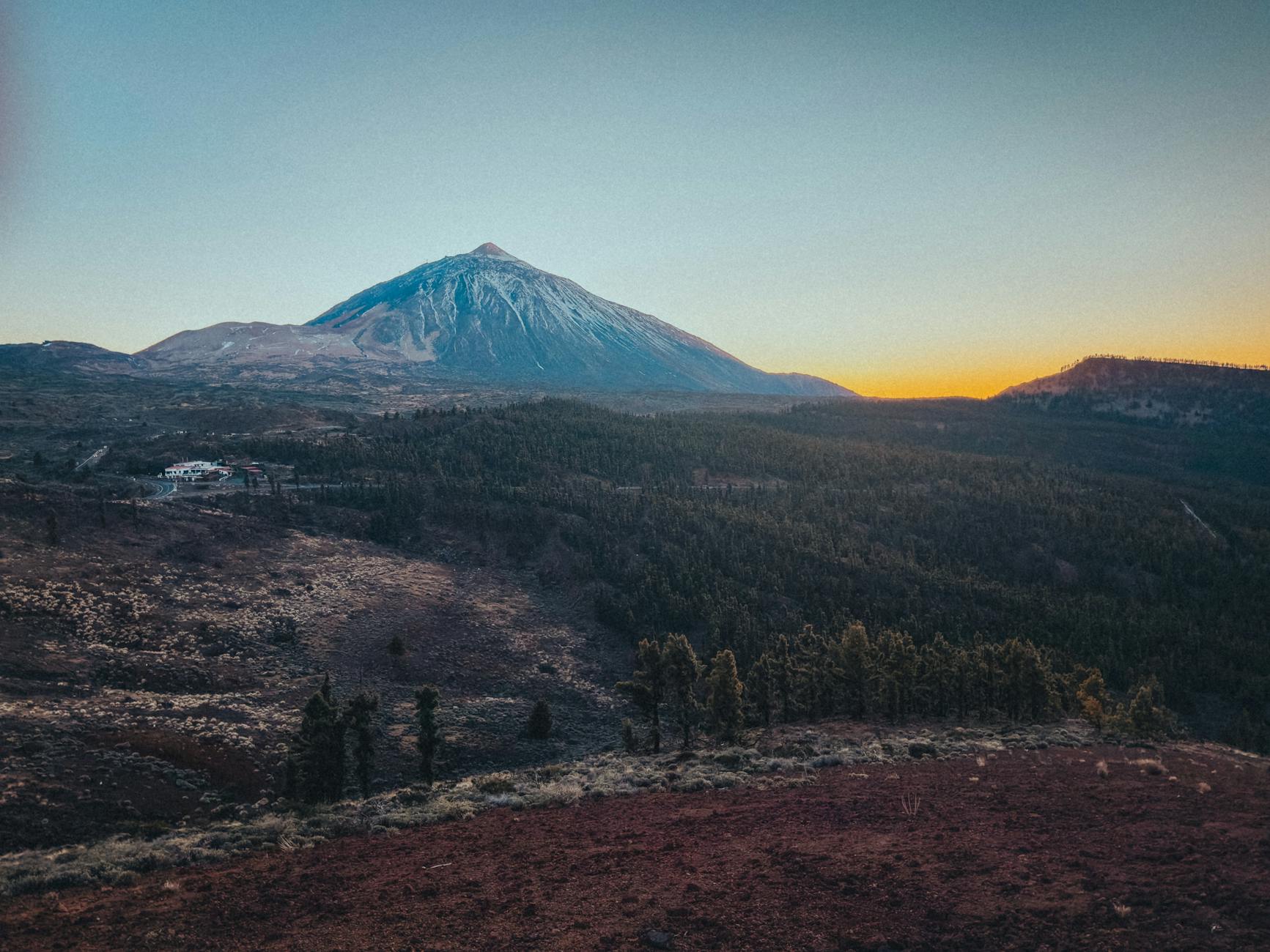Mount Teide golden hour light on volcanic landscape in Tenerife