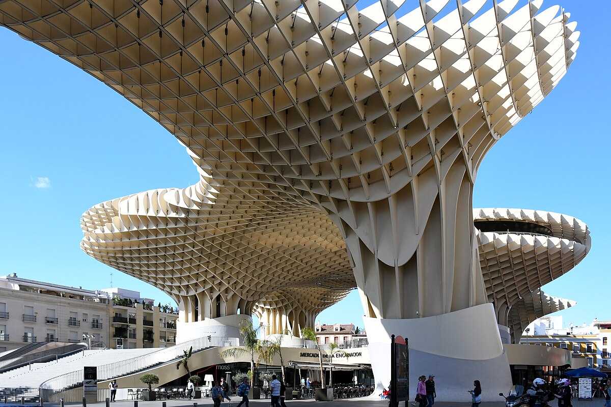 The undulating walkway on top of Metropol Parasol with panoramic views of Seville