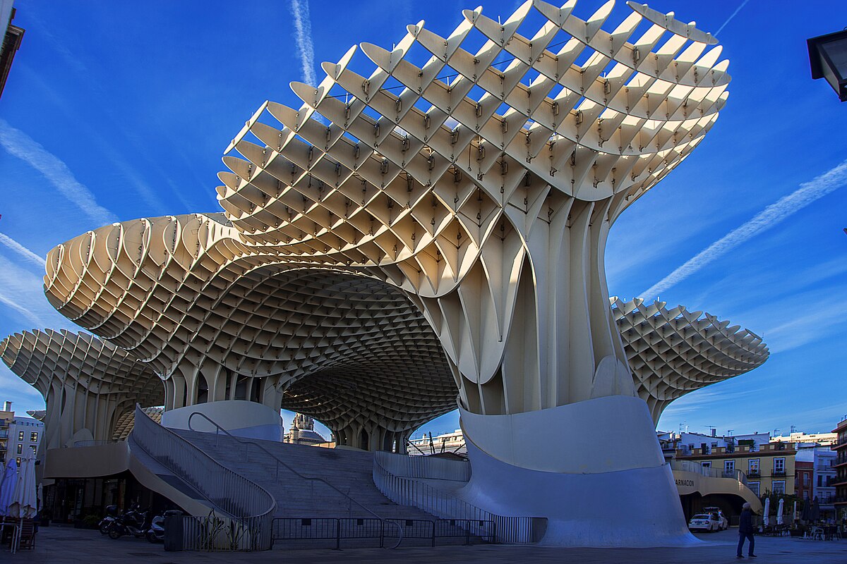 Setas de Sevilla Metropol Parasol during the day with blue sky