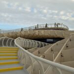 Metropol Parasol wooden structure in Seville seen from Plaza de la Encarnacion