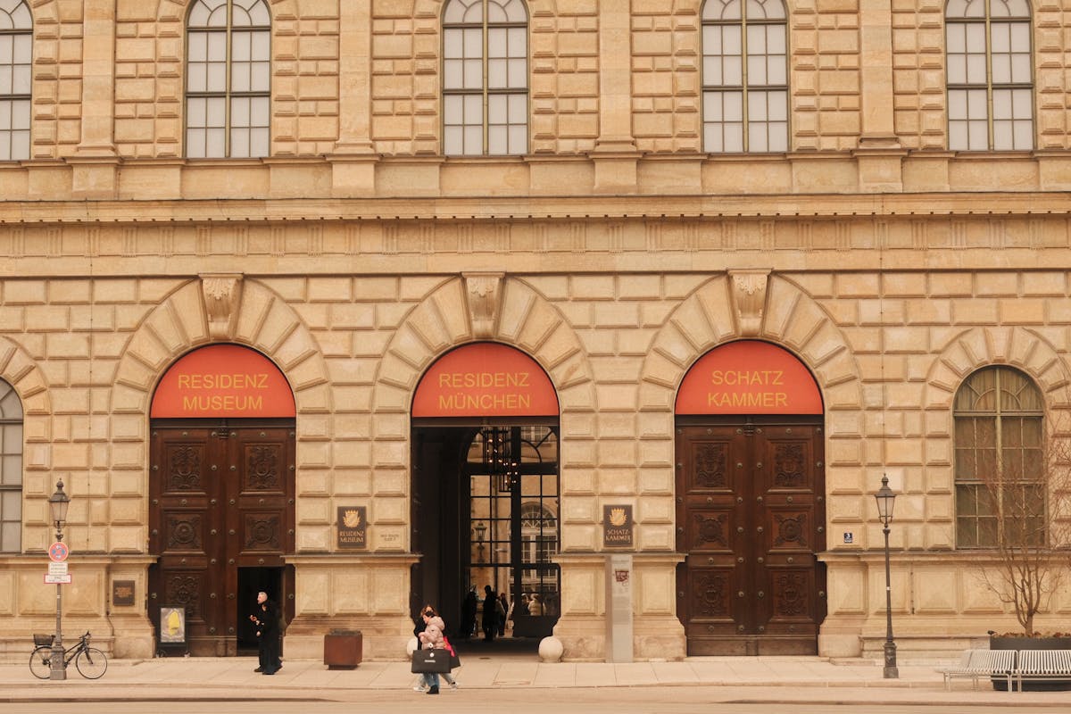 Classical architecture entrance of the Residenz Museum in Munich