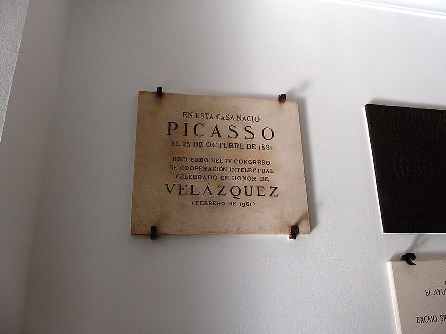 Interior view of the Museo Casa Natal de Picasso showing exhibition space in Malaga