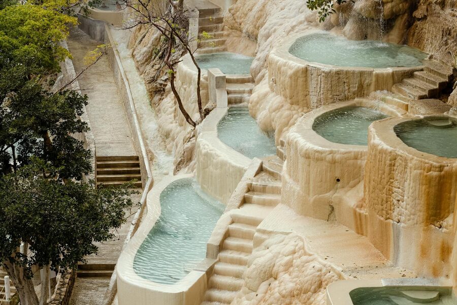 Natural hot spring pools