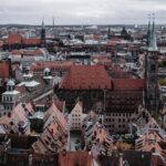 Aerial view of Nuremberg Germany showing historic architecture and red-tiled roofs