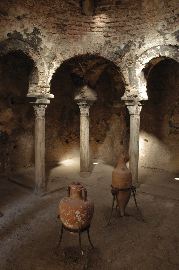 Overview of the Banys Arabs historic Arab bath house in Palma de Mallorca