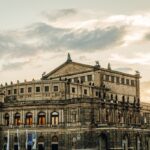 The Semperoper opera house in Dresden viewed from Theaterplatz square