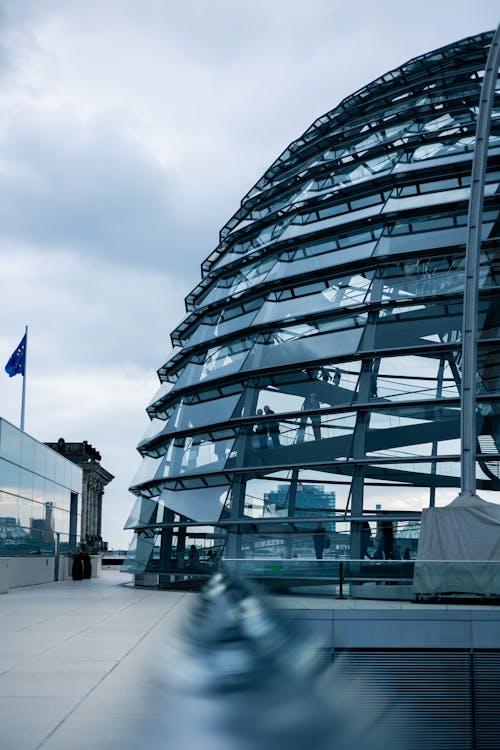Glass dome interior of the Reichstag Building Berlin modern architecture