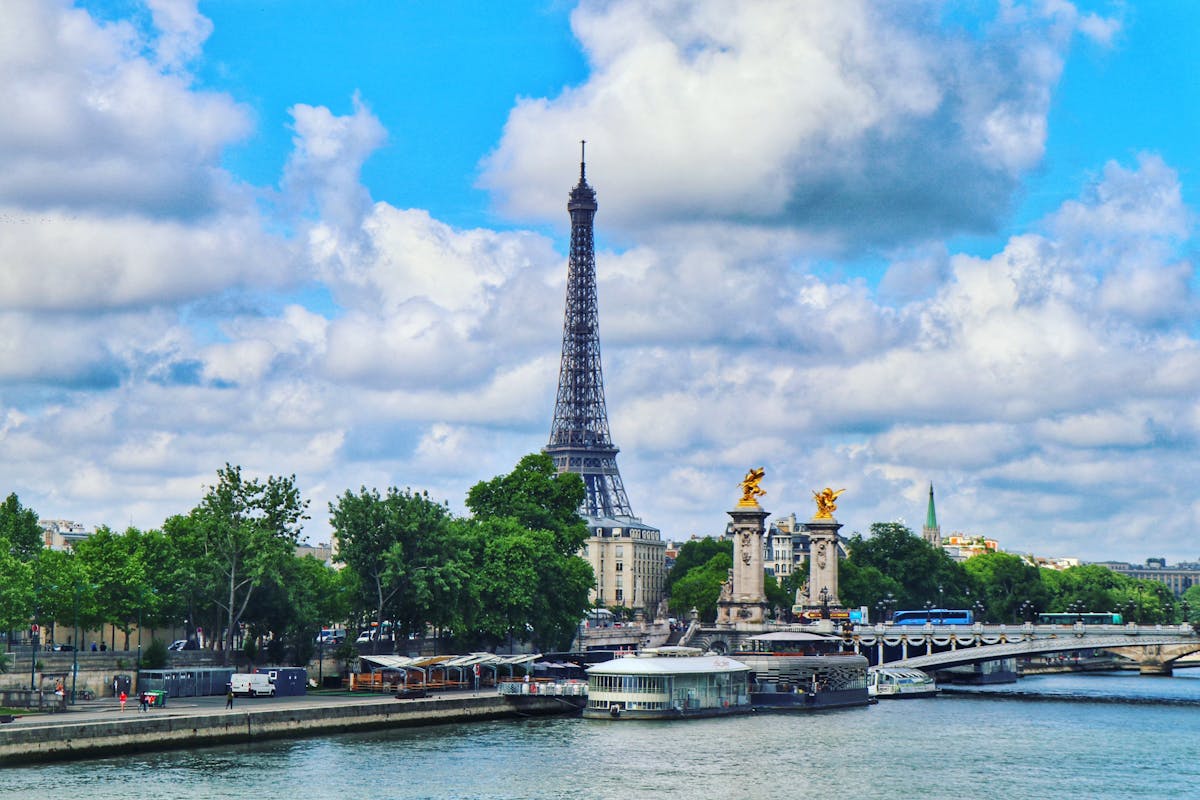 Eiffel Tower and the Seine River offering a classic Paris cityscape view