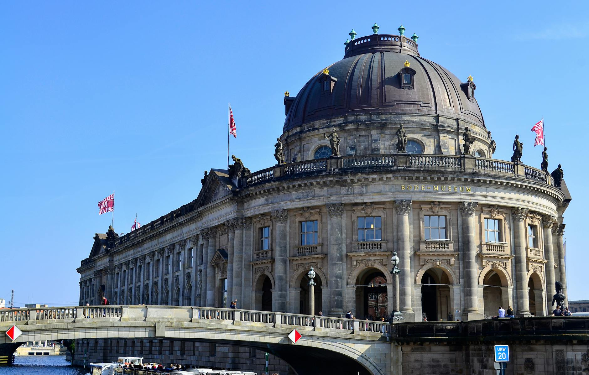 View of the iconic Bode Museum on Museum Island Berlin
