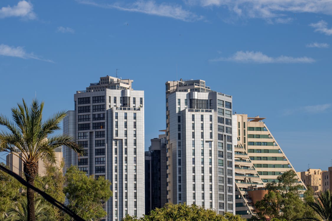 The futuristic City of Arts and Sciences buildings in Valencia Spain