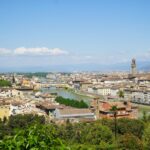 Panoramic view of Florence showing the Duomo, rooftops, and surrounding hills