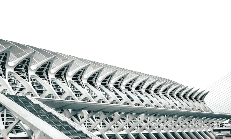 Futuristic modern architecture of the City of Arts and Sciences complex in Valencia Spain