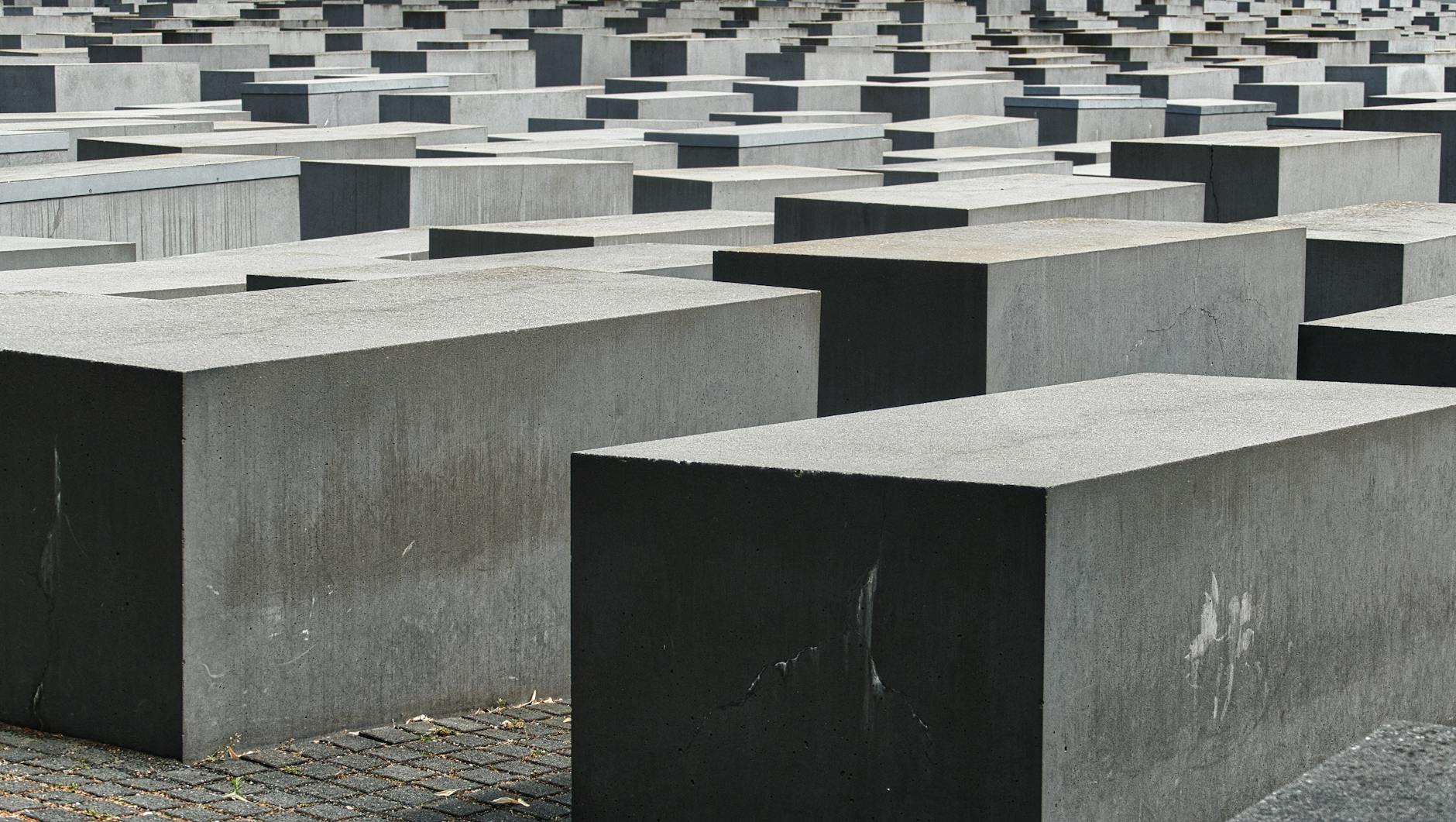 Holocaust Memorial stark concrete slabs in central Berlin