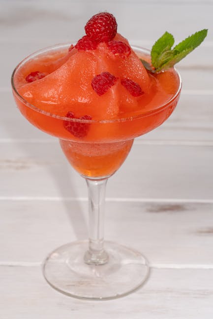 Delicious strawberry cocktail with mint garnish