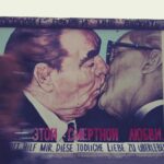 East Side Gallery fraternal kiss mural on the Berlin Wall