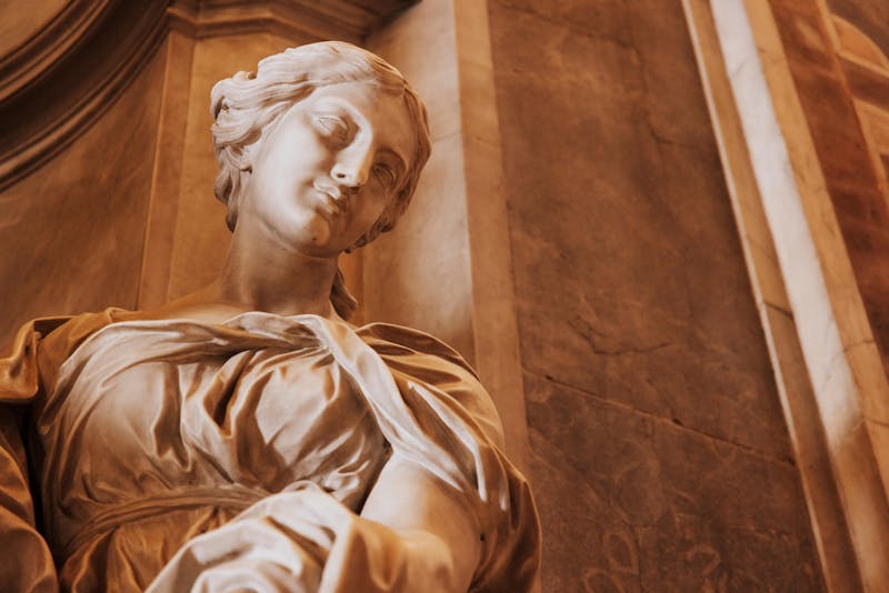 Michelangelo's Pieta sculpture showing the Virgin Mary holding the body of Christ