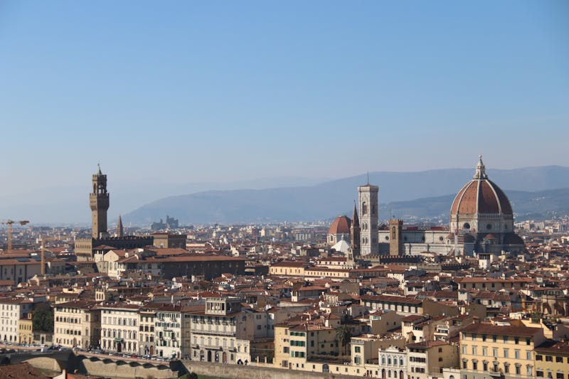 Panoramic view of Florence featuring the Duomo and Palazzo Vecchio tower